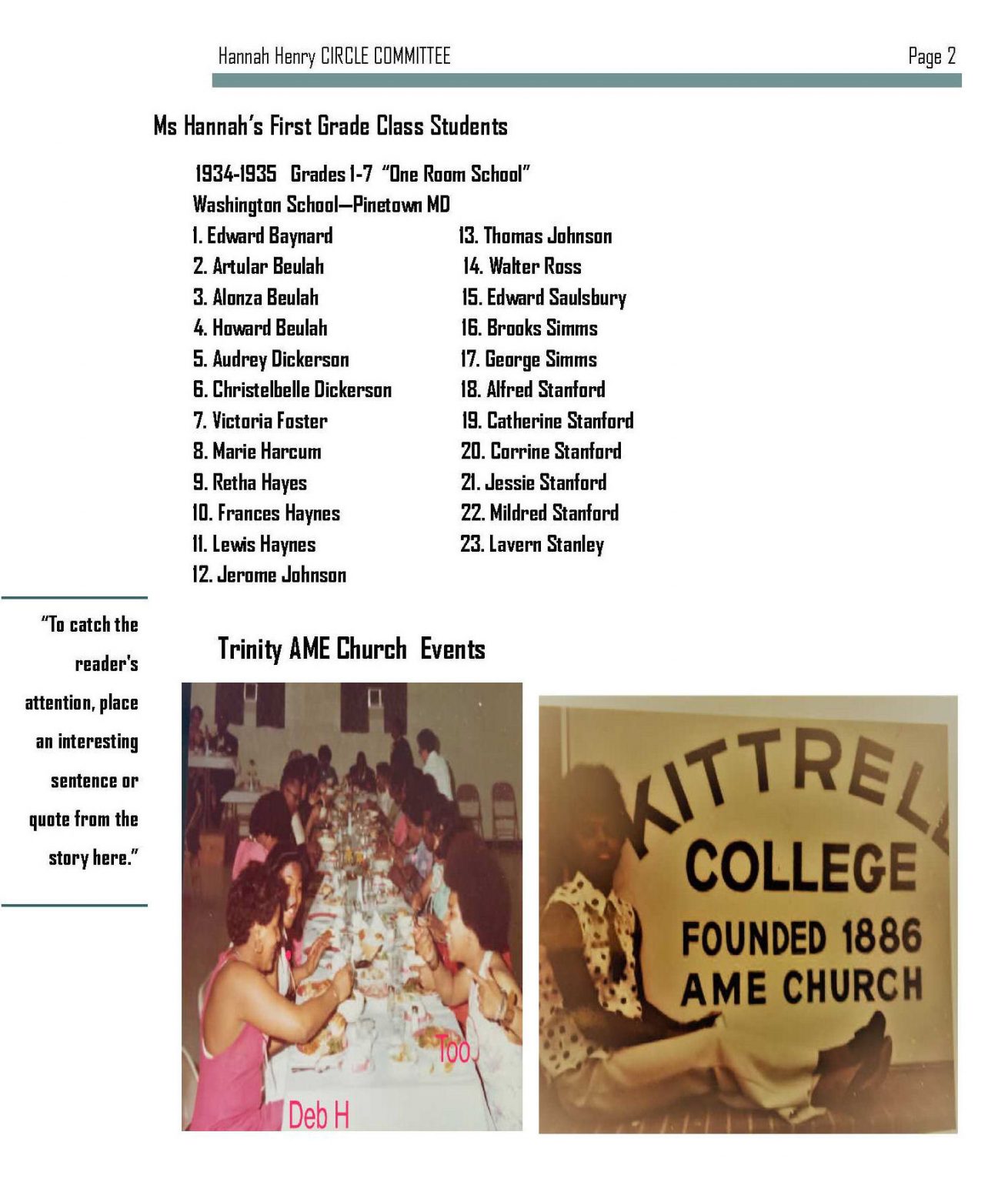 Hannah Henry (1913 – 2021) | Ridgely Historical Society, Chapter CCHS ...